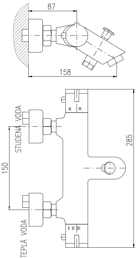 ARTTEC TERMO Baterie vanová termostatická 150 mm BAT00271