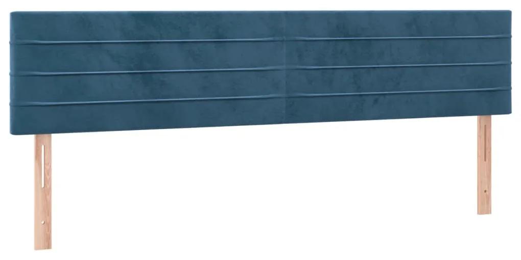 Rám postele s čelem tmavě modrý 120 x 190 cm samet