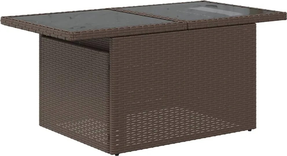 10dílná zahradní sedací souprava s poduškami hnědá polyratan 3266823