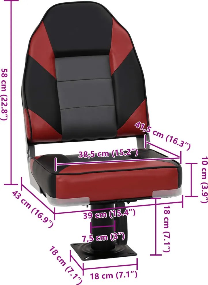 vidaXL 2dílné skládací sedadlo do člunu s vysokým opěradlem [3284326] Barva: Bílo-modrá