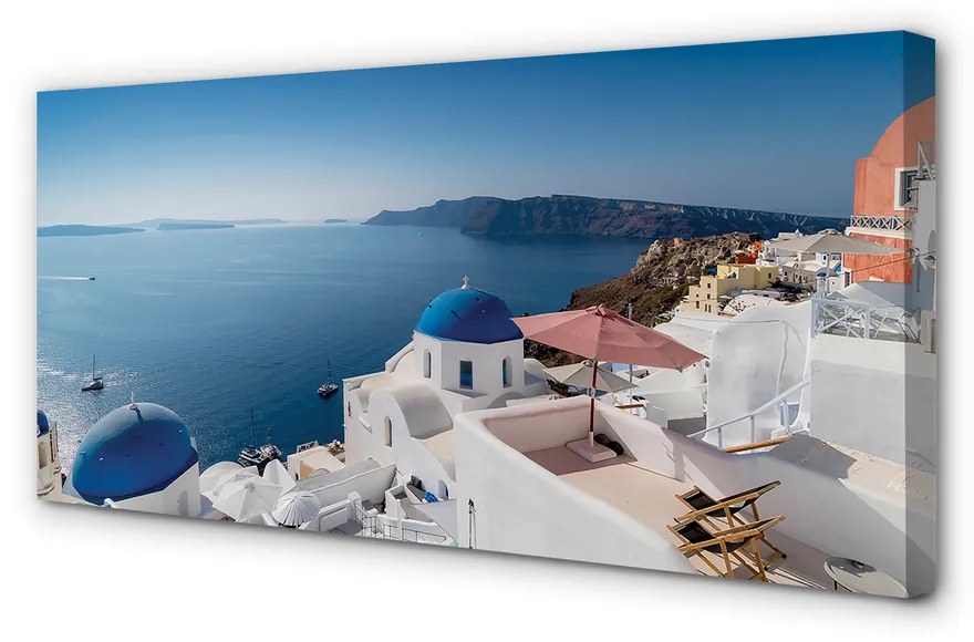 Obrazy na plátně Řecko sea panorama budov 120x60 cm