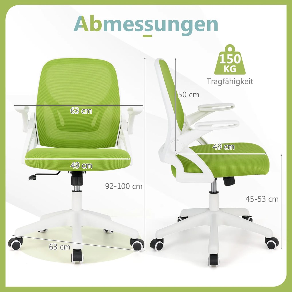 Costway Ergonomická kancelářská židle se sklopnými područkami
