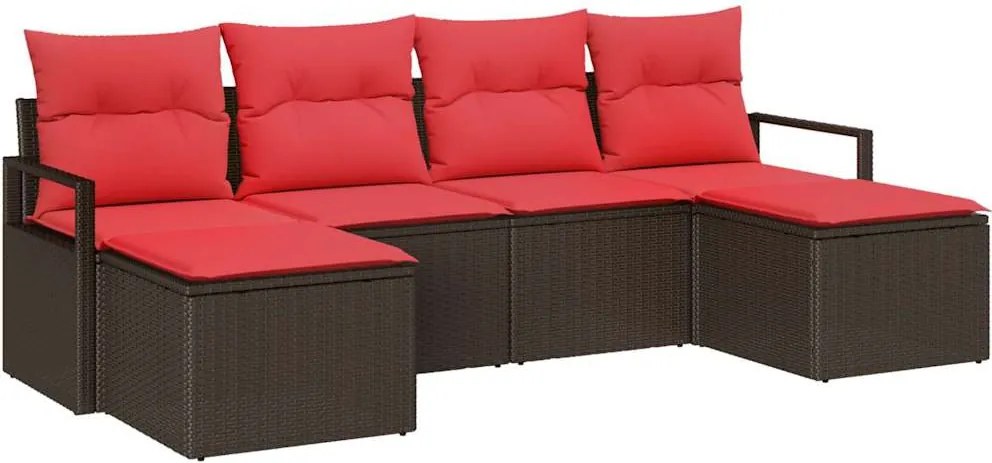 Set pohovek 6 ks Hnědá polyratan 3346494