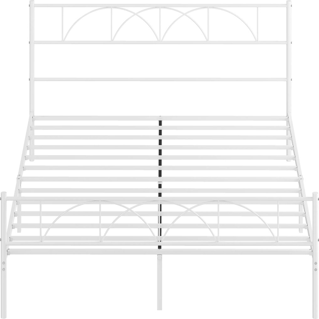 HOMCOM rám postele 160x200 cm s čelem postele, kovovým roštem a úložným prostorem pod postelí