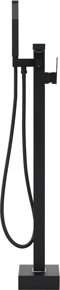 Volně stojící vanová baterie černá nerezová ocel 90 cm 145096