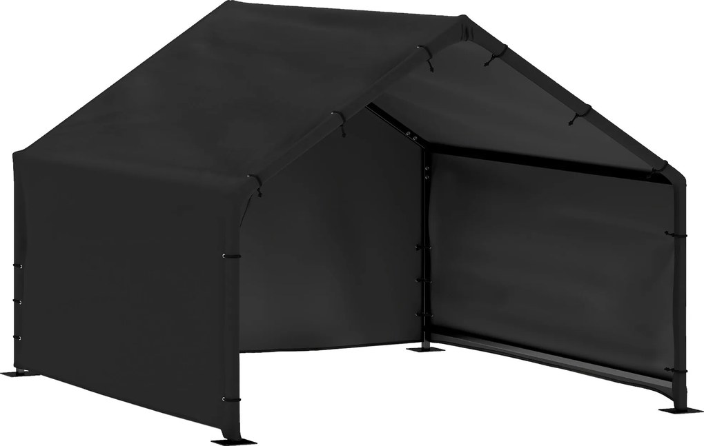 PawHut psí bouda s voděodolným a UV krytem, 125 × 110 × 93 cm – pro psy do 30 kg, černá