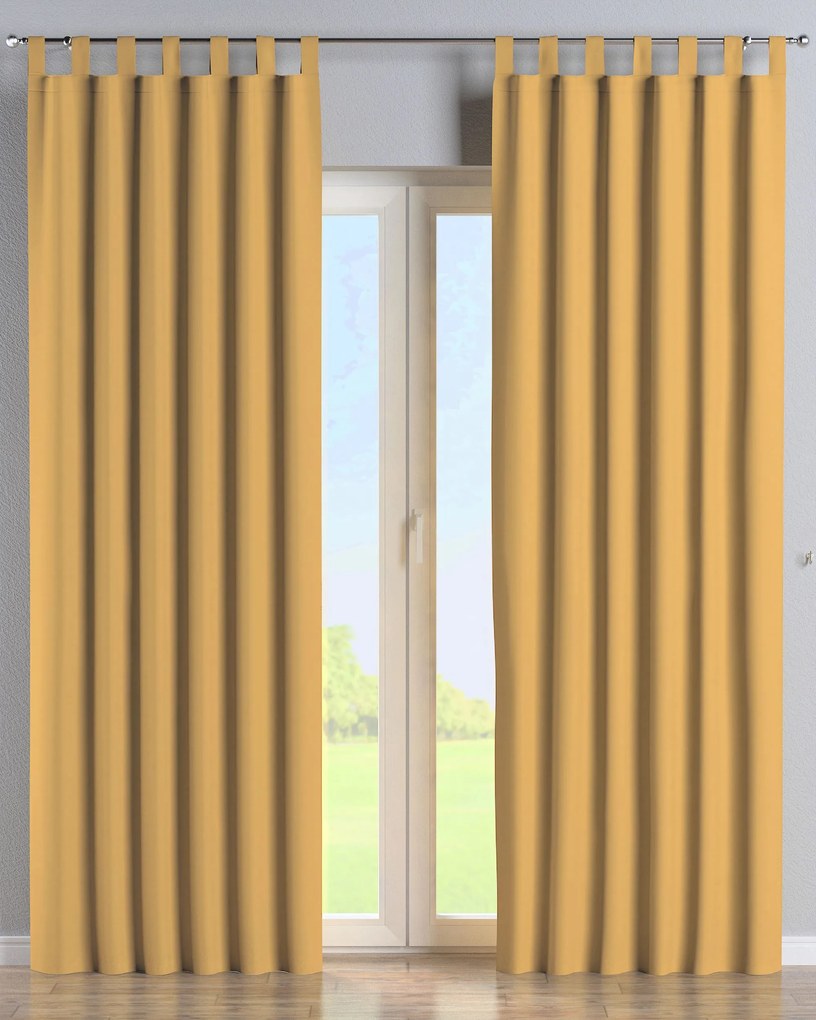 Závěs na poutkach barva žlutá látka zatemňovací