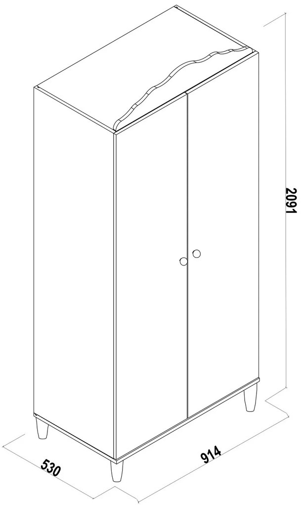 Šatní sestava 3D Chere - bříza/růžová