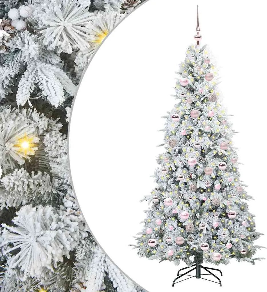Umělý Skládací Vánoční Strom s stojanem Bílá 180 cm PE a PVC 3397486
