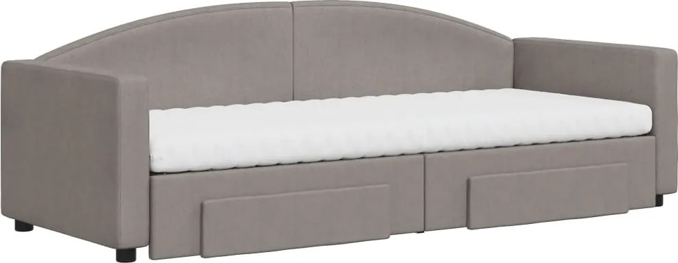 Válenda s přistýlkou a zásuvkami taupe 80 x 200 cm textil 3197240