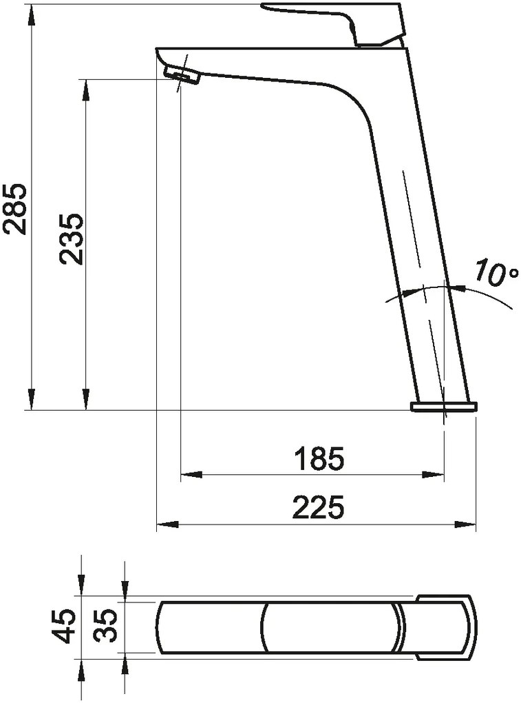 Novaservis, Umyvadlová baterie Nobles EGO s výpustí chrom, 43503-0