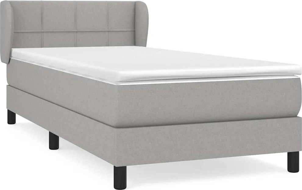 Box spring postel s matrací světle šedá 80 x 200 cm textil 3126197