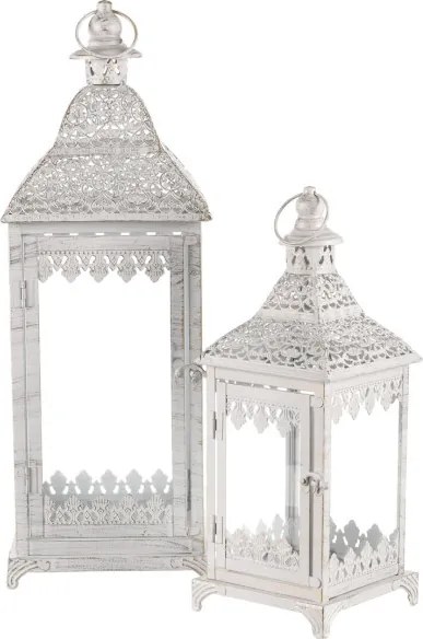 Set dvou kovových luceren bílý JL326 (2 ks)
