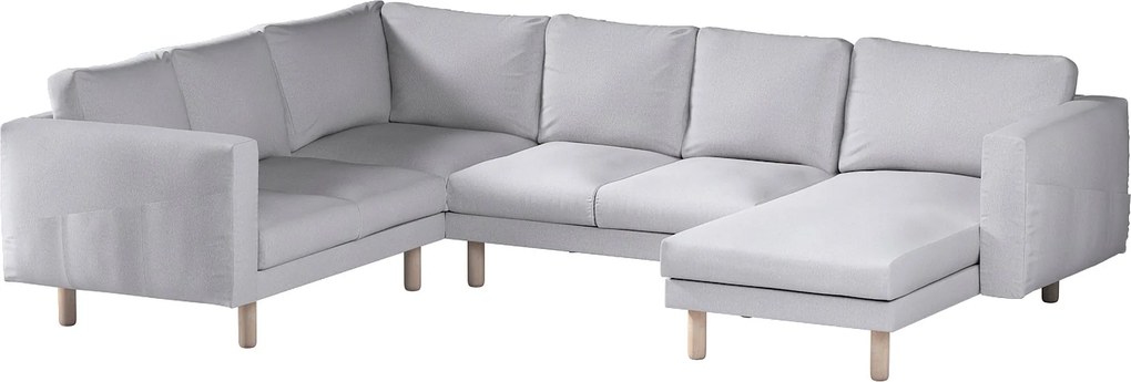 Potah na pohovku IKEA Norsborg rohová, 5-místná se šezlongem barva šedá látka pletený vzor