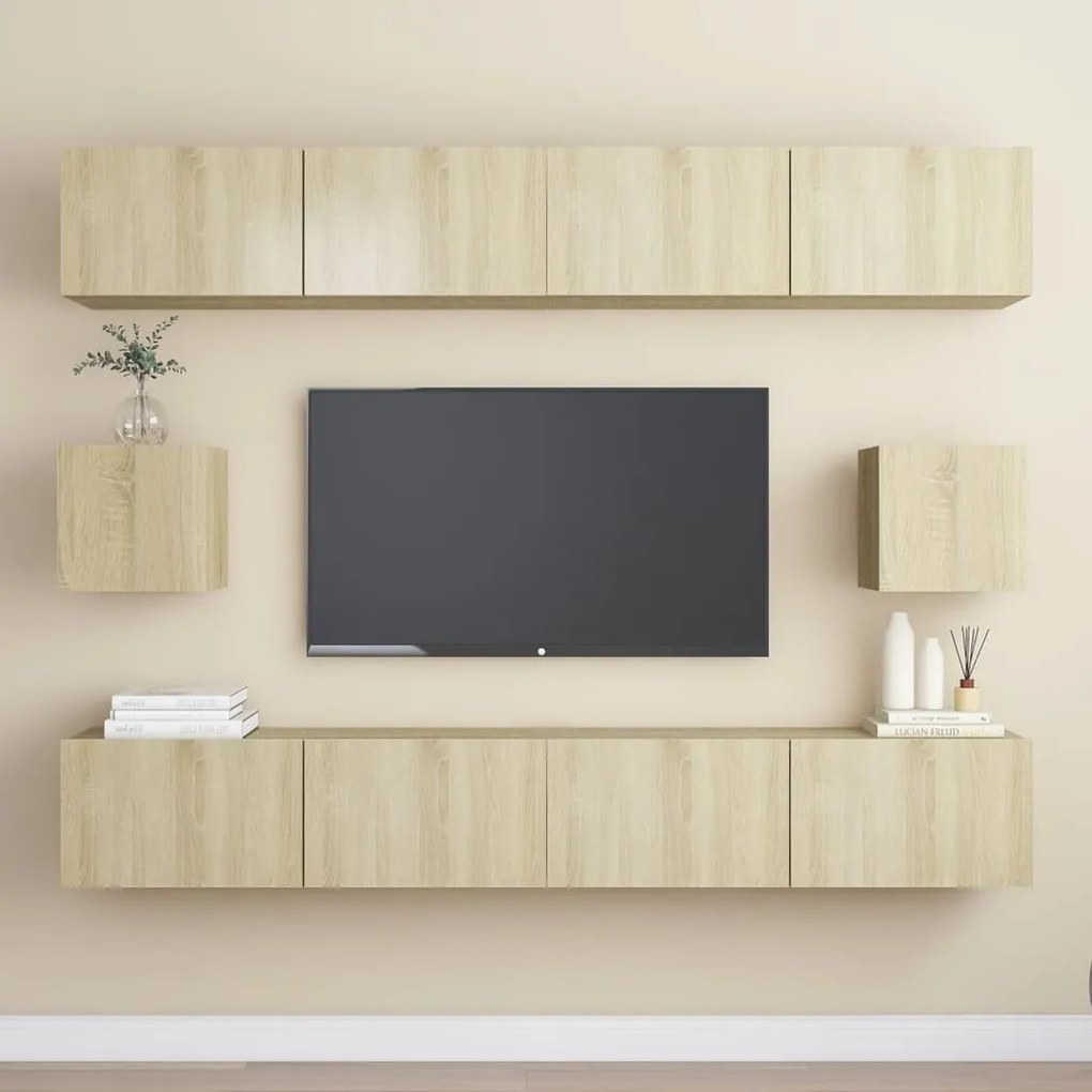 6dílný set TV skříněk dub sonoma kompozitní dřevo 3078999