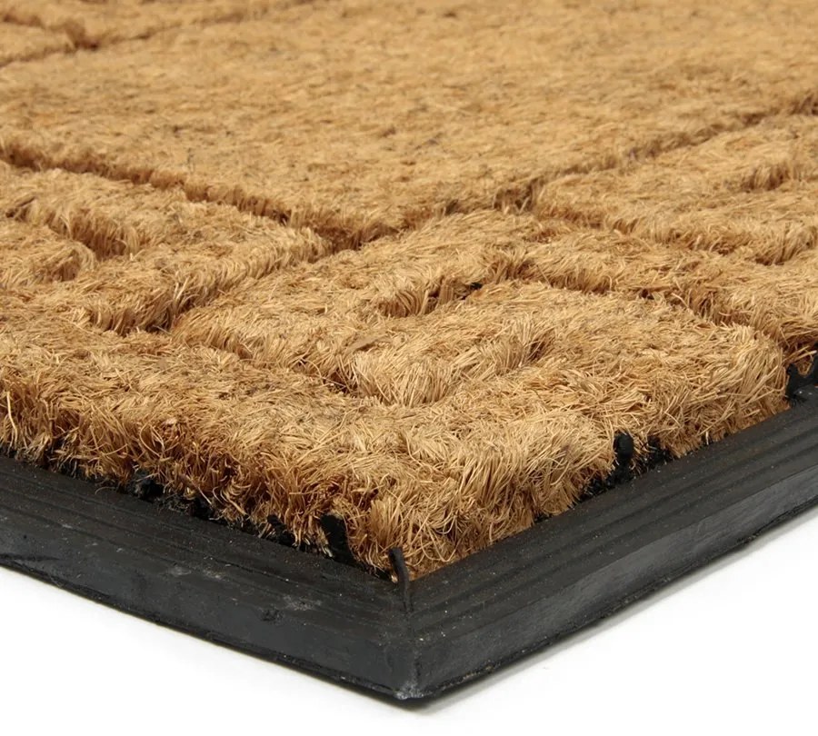 Kokosová čisticí rohož Rectangle Deco 45 x 75 x 2,3 cm, hnědá