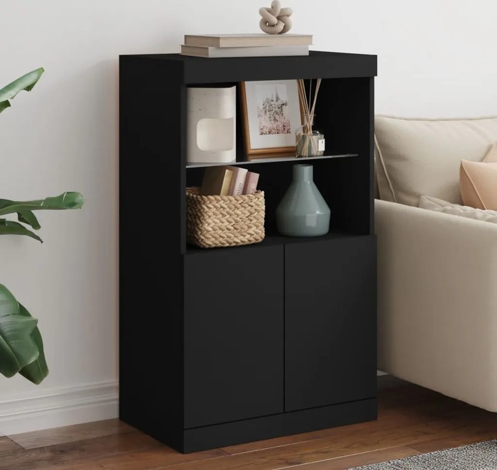 vidaXL Příborník s LED osvětlením 60,5 x 37 x 100 cm [836668] Barva: dub sonoma
