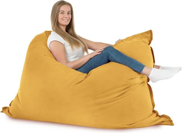 Polštář k sezení hořčičný plyš