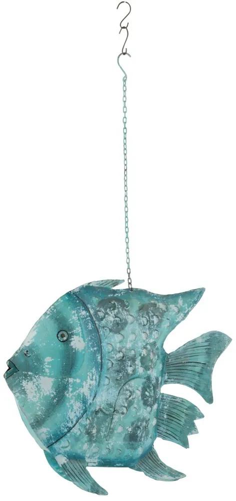Modrý závěsný svícen veliká ryba Fish Sphere -  78*17*129 (64) cm