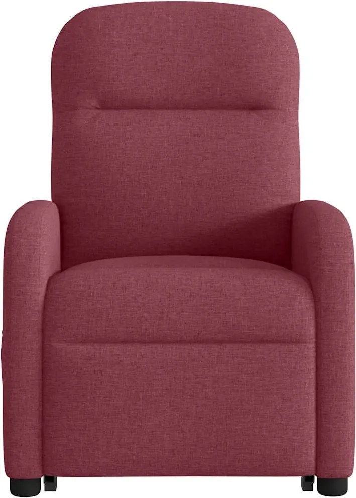 Zvedací masážní polohovací křeslo vínové textil 3302985