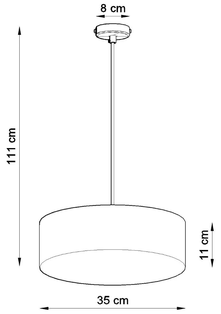 Závěsné svítidlo Arena, 1x černé plastové stínítko, (bílý plast), (fi 35 cm)