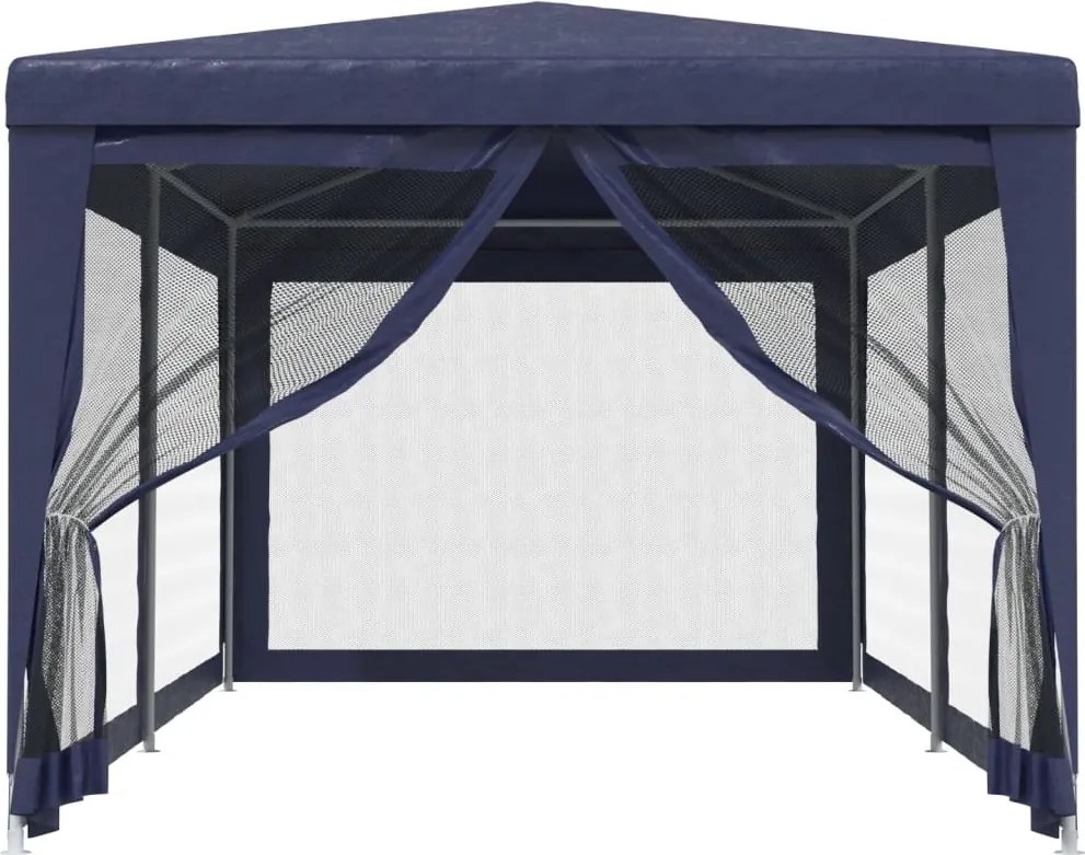 Party stan se 6 síťovanými bočnicemi modrý 3 x 6 m HDPE 319237