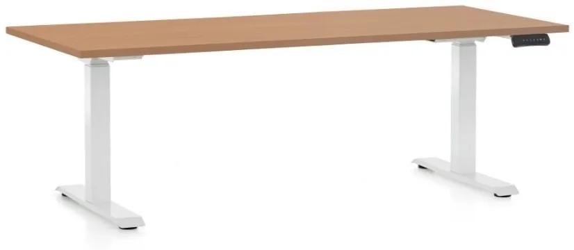 Výškově nastavitelný stůl OfficeTech D, 180 x 80 cm - bílá podnož Barva: Černá