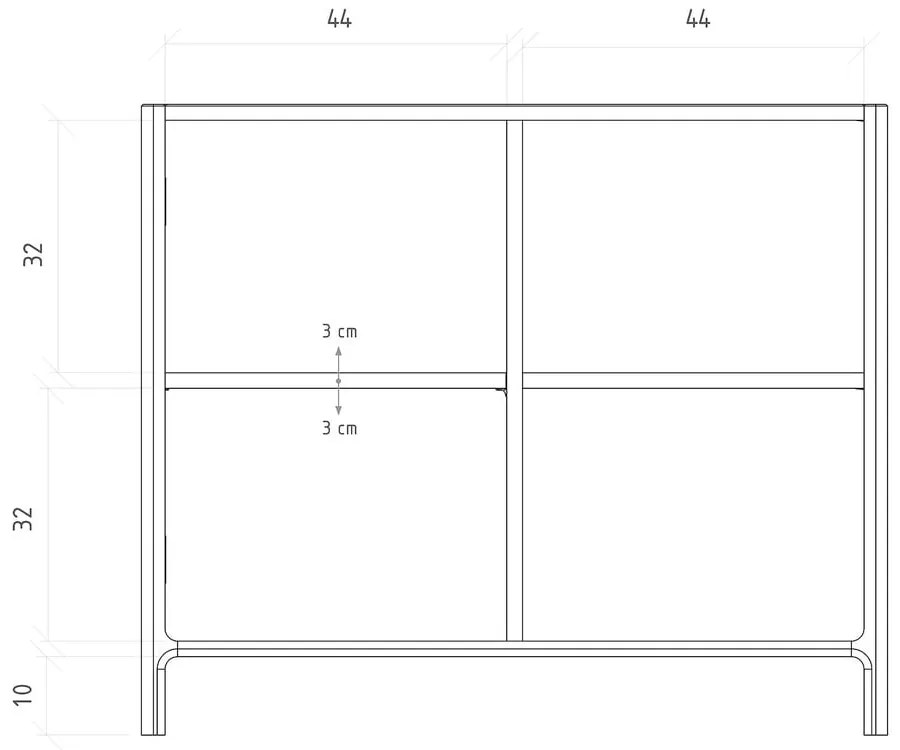 Skříňka z dubového dřeva v přírodní barvě 95x80 cm Twig – The Beds