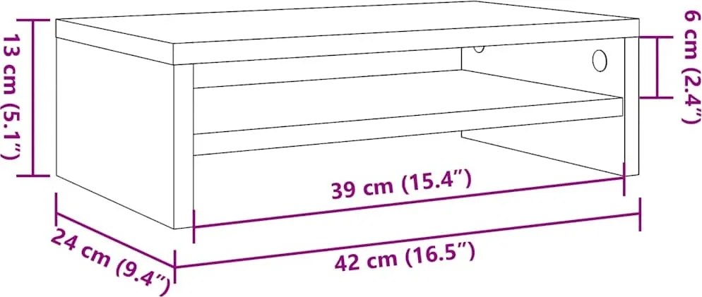 vidaXL Stojan na monitor 42x24x13 cm kompozitní dřevo [800220] Barva: Betonová šedá