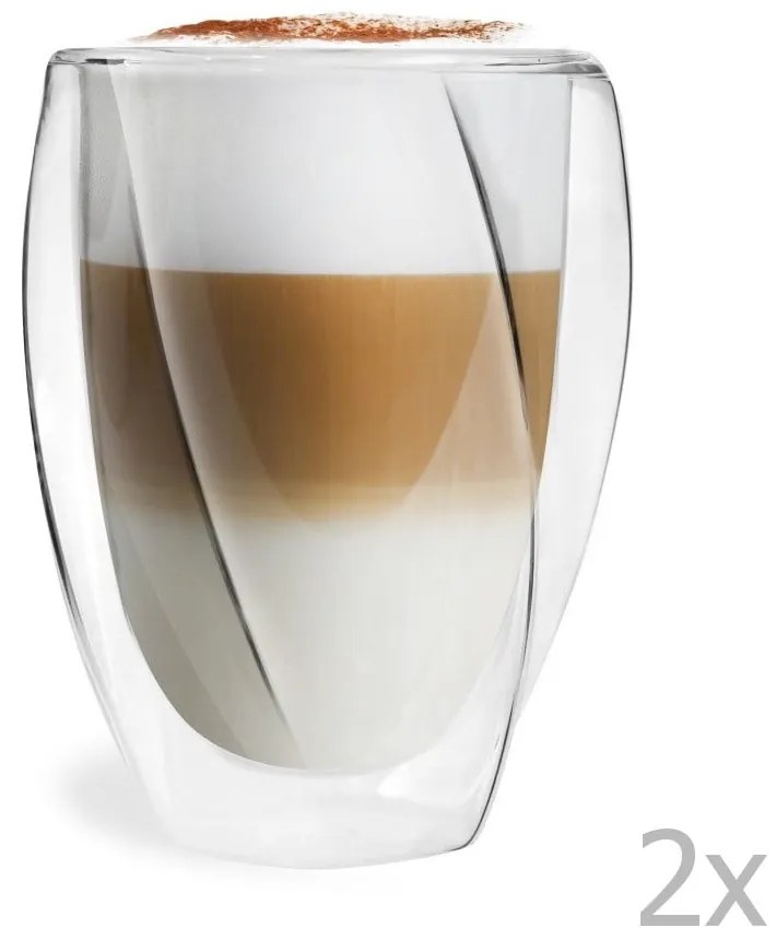 Sada 2 dvojitých sklenic Vialli Design Latte, 300 ml