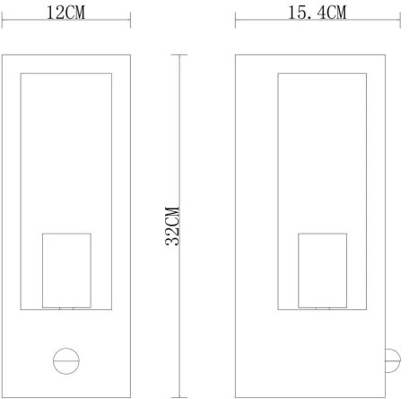 Globo 31980OS-Venkovní nástěnné svítidlo se senzorem GUNDULA 1xE27/60W/230V IP44