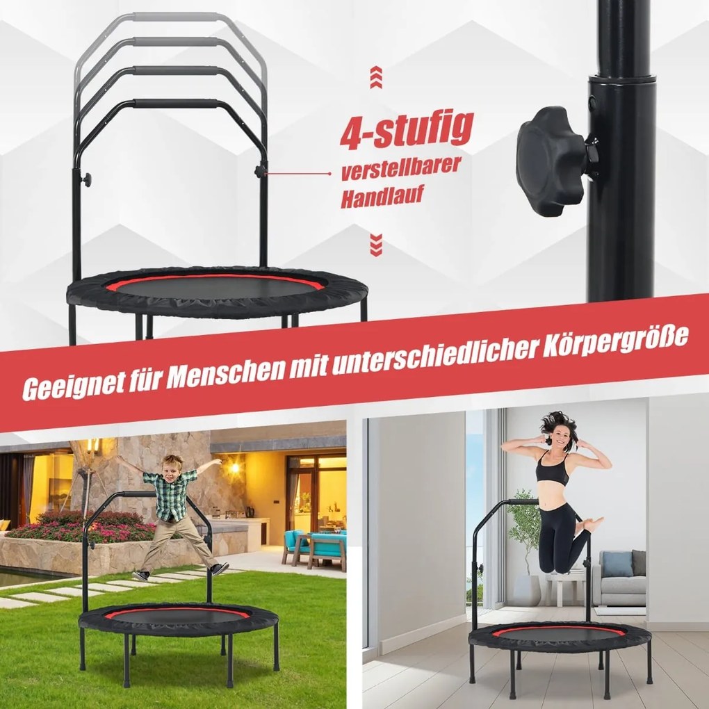 Costway Mini trampolína φ101 cm Fitmess trampolína s výškově nastavitelným