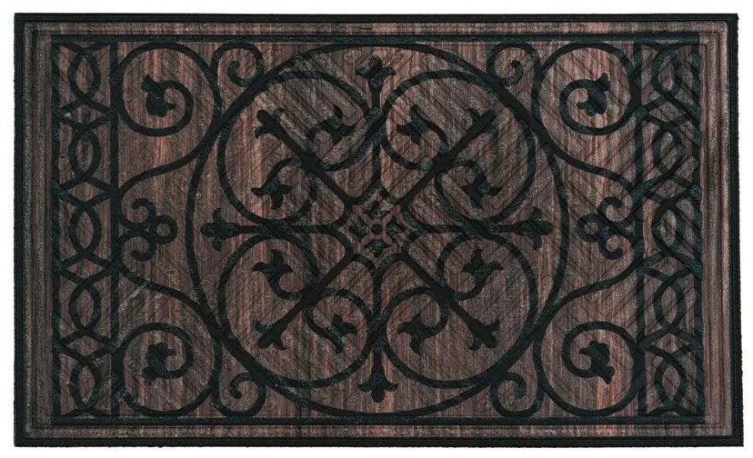 Textilní gumová čistící vnitřní vstupní rohož FLOMA Medalion - 45 x 75 x 1,1 cm