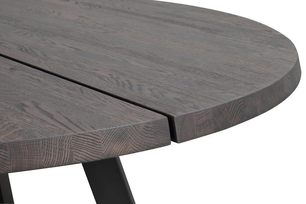Tmavě hnědý dubový jídelní stůl Rowico Olym, 160 cm
