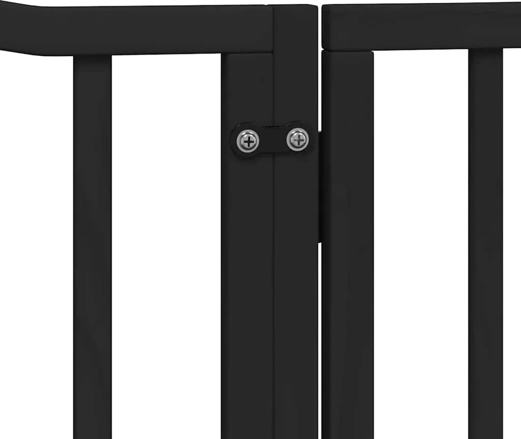 Zábrana pro psy s dvířky skládací 12 panelů černá 960 cm topol 3155632
