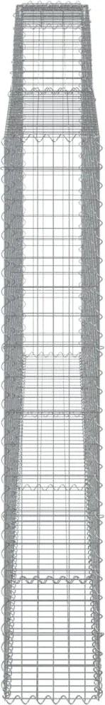 Klenuté gabionové koše 2 ks 400x30x180/200cm pozinkované železo 3146918
