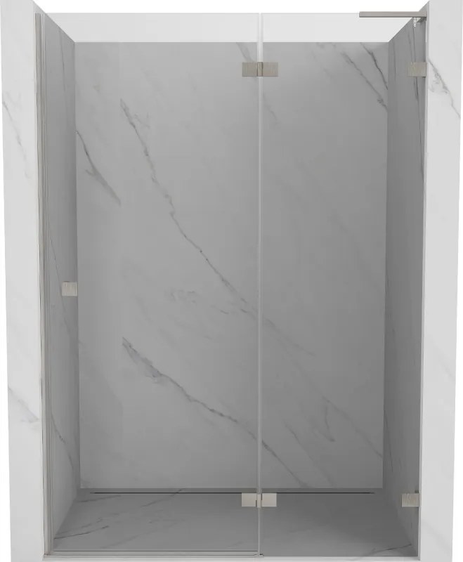 Mexen, Mexen Lunar L sklápěcí pravé sprchové dveře 140 cm, transparentní, broušený nikl - 834L-140-000-97-00-P