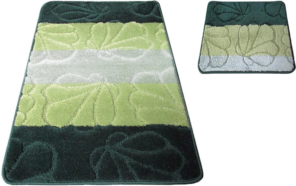 Sada koupelnových koberečků Montana 01 zelený - 50x80 cm a 40x50 cm