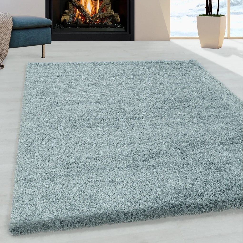 Ayyildiz, Kusový koberec Fluffy Shaggy 3500 blue, 280x370, modrá, ložnice