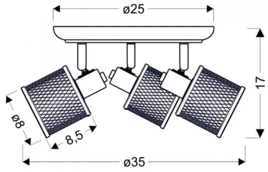 Bodové svítidlo CANABERA 3xE14/40W/230V
