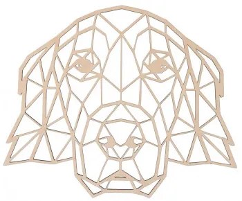 ČistéDřevo Dřevěný geometrický obraz - Zlatý retrívr 30 cm