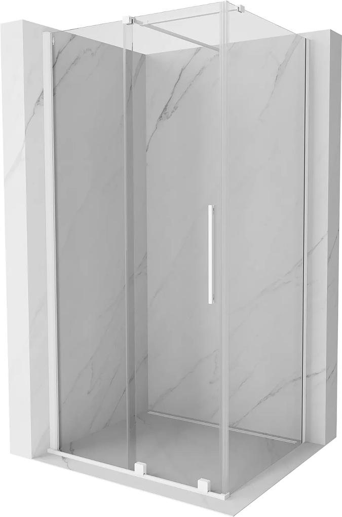 Mexen Velar, sprchový kout s posuvnými dveřmi 130(dveře) x 100(stěna) cm, 8mm čiré sklo, bílá, 871-130-100-01-20