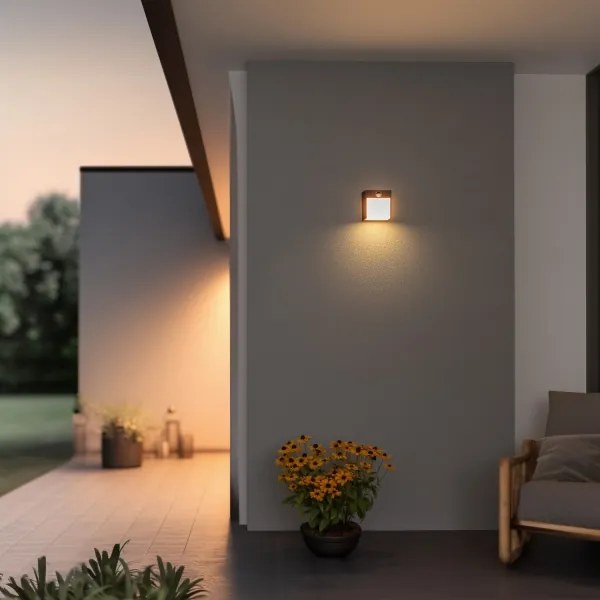 Brilagi-LED Venkovní nástěnné svítidlo se senzorem TERNI LED/12W/230V antr. IP44