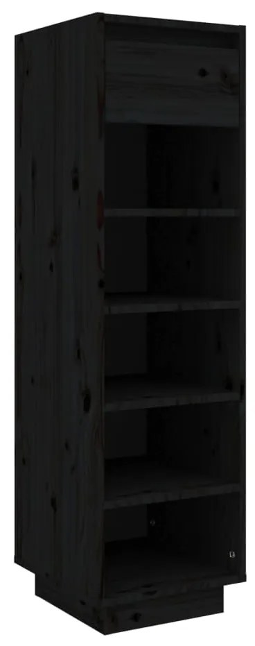 Botník černý 34 x 30 x 105 cm masivní borové dřevo - Default Title