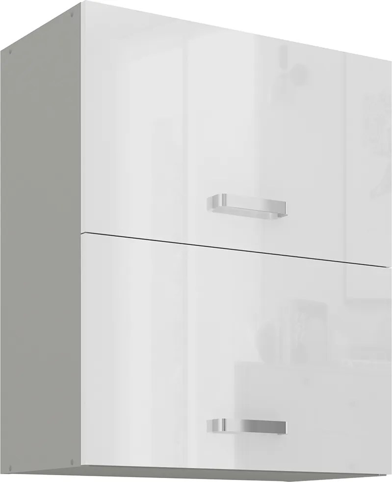 BIANCA sb | horní skříňka 60 GU-72 2F výklopná | 60 cm | světle šedá/bílá lesk