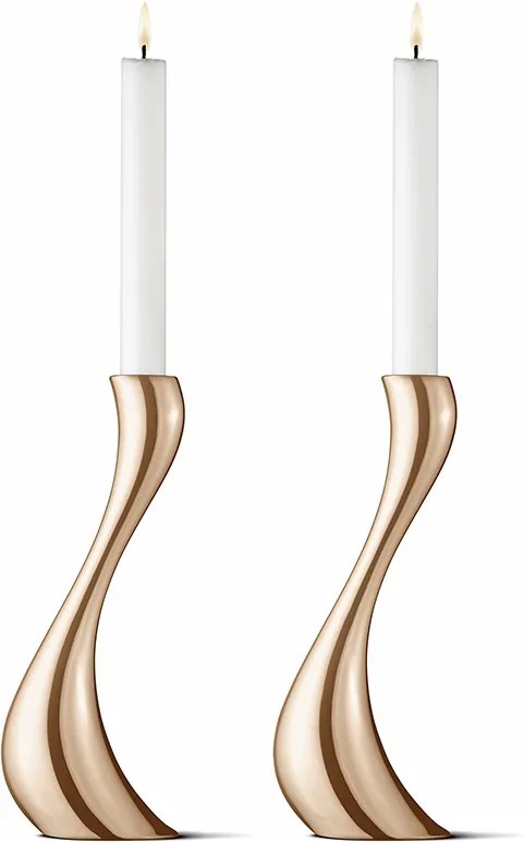 Svícen Cobra 24 cm, 2 ks, rose gold - Georg Jensen