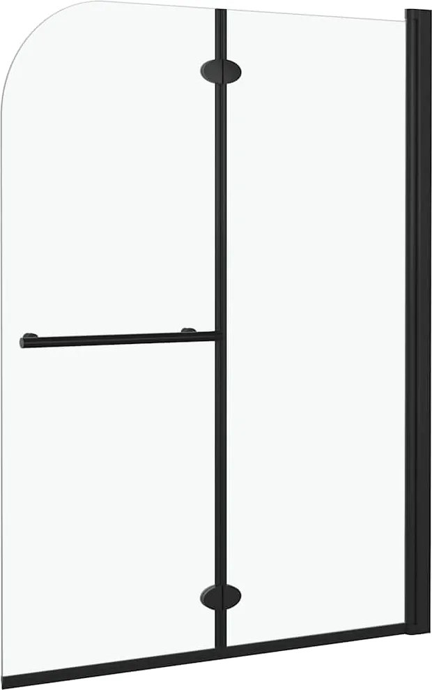Skládací sprchový kout se 2 panely ESG 95 x 140 cm černý 147193