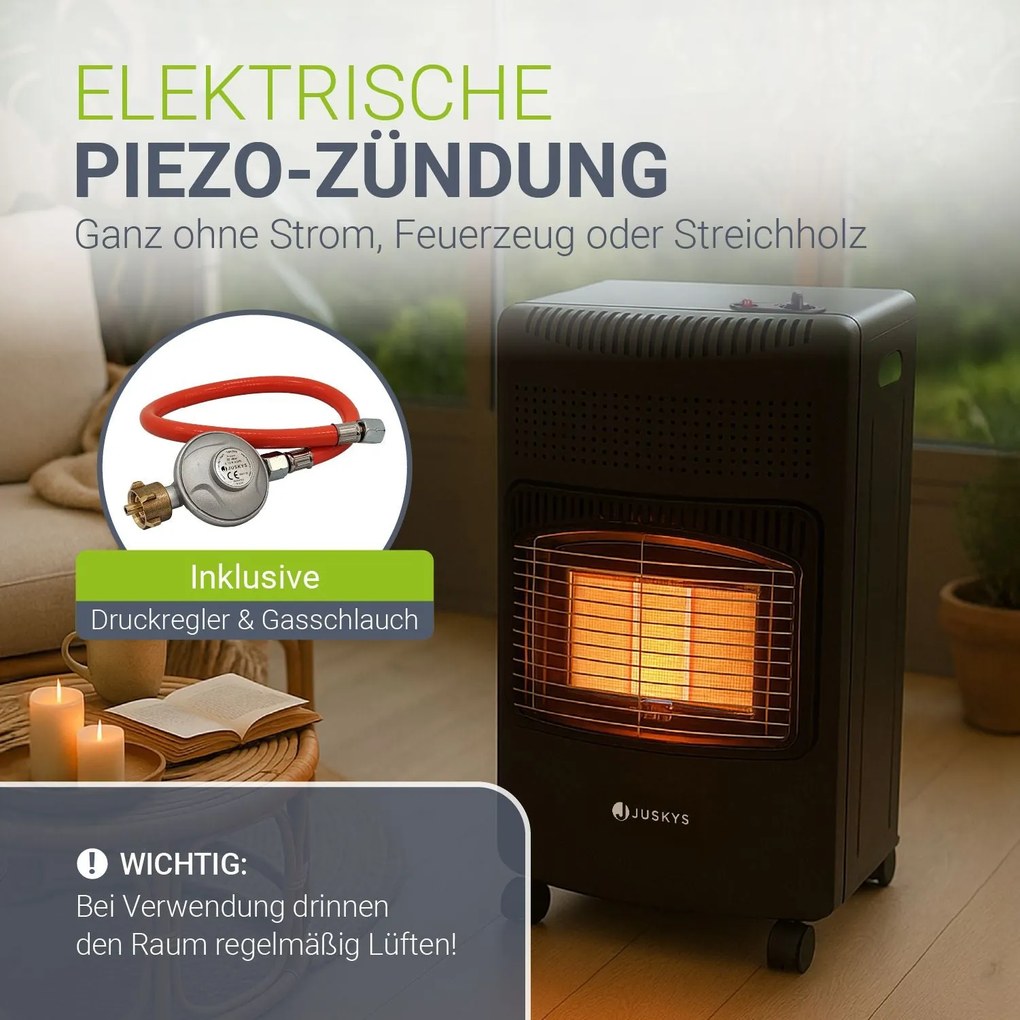 Juskys Plynová kamna 4,2 kW Barva: Bílá
