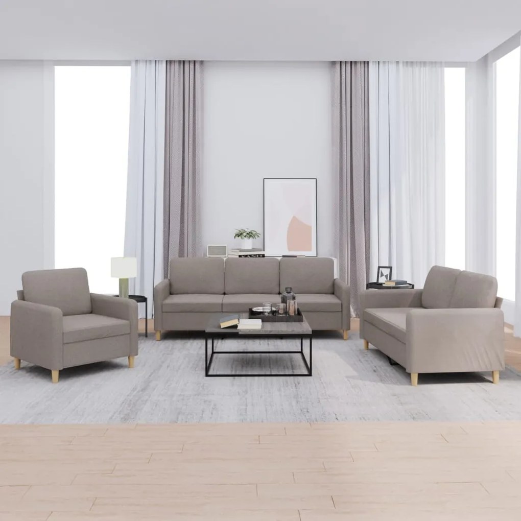 3dílná sedací souprava s poduškami taupe textil 3202061