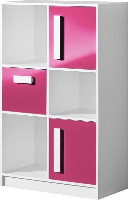 Casarredo - Komfort nábytek Dětská skříňka GULLIWER 7 výběr barev | barva: dom-bílá-lesk,Vyberte si barvu úchytu:: dom-uch-bílá